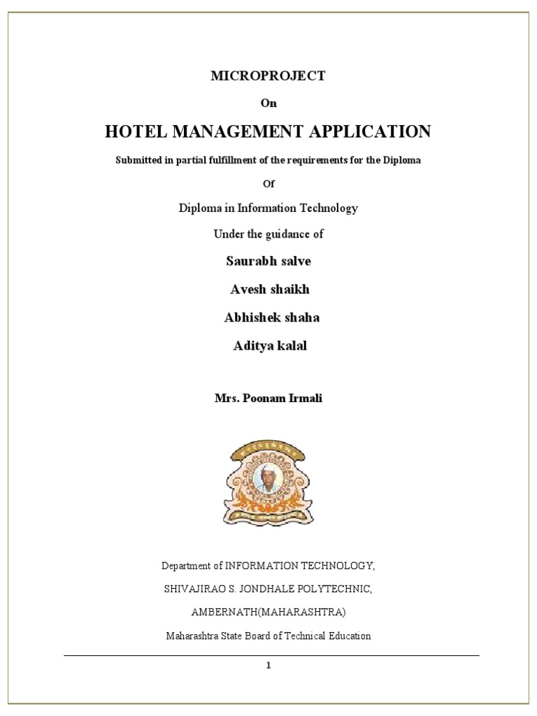 Hotel Management Application: Microproject | PDF | Graphical User Interfaces | Icon (Computing)