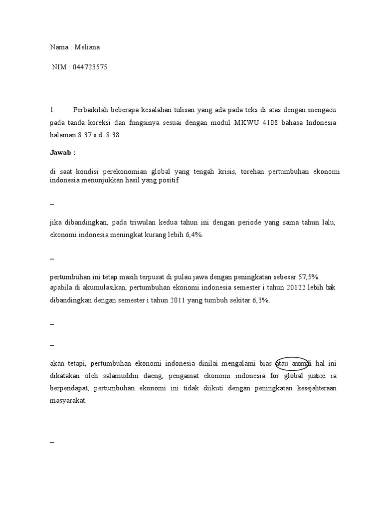 Tugas 3 Bahasa Indonesia | PDF | Ilmu Sosial