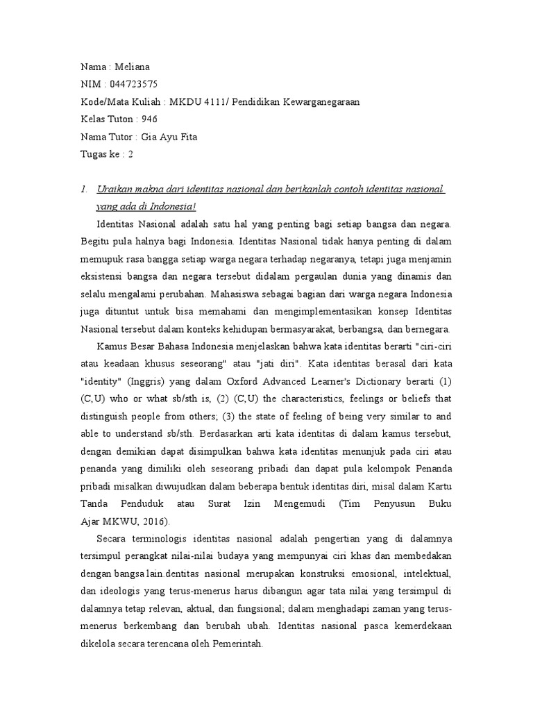 Tugas 2 PKN Meliana | PDF