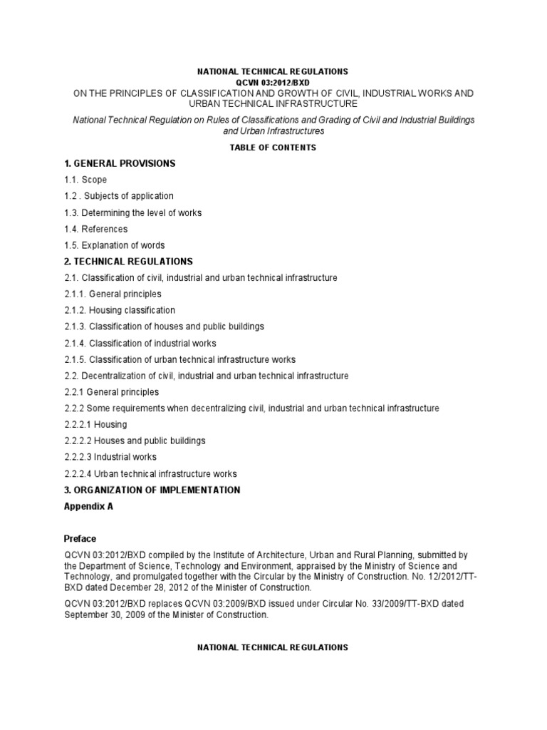 QCVN 032012BXD Vietnam Building Code On Classifications and Grading of Civil and Industrial ...