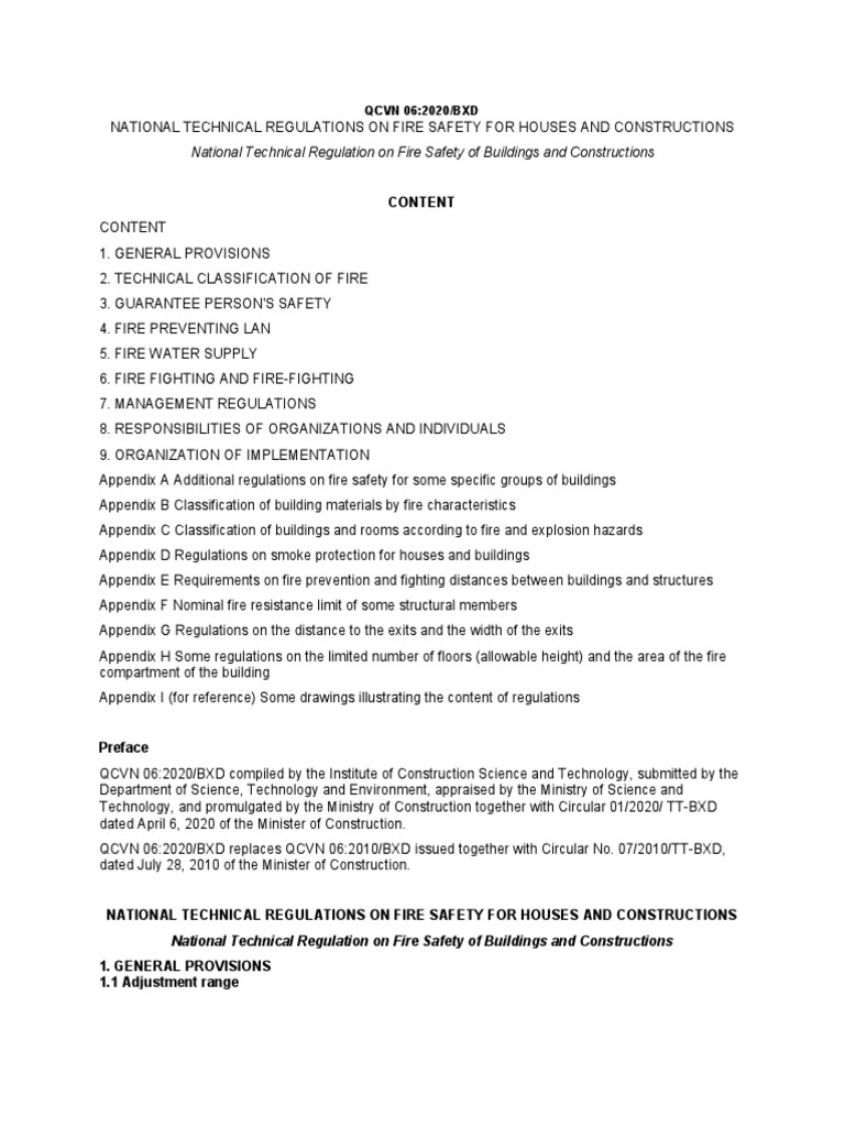 QCVN 062010 Vietnam Building Code On Fire Safety of Buildings | PDF ...