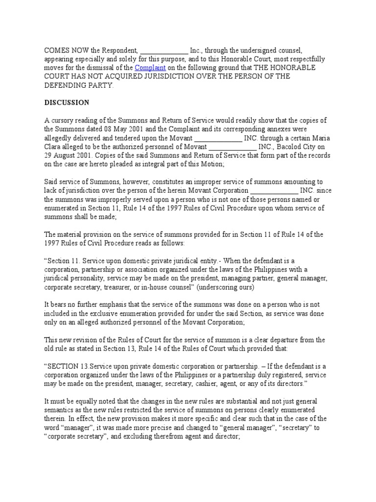 sample of non-litigous and litigous motion legres | PDF | Lawsuit ...