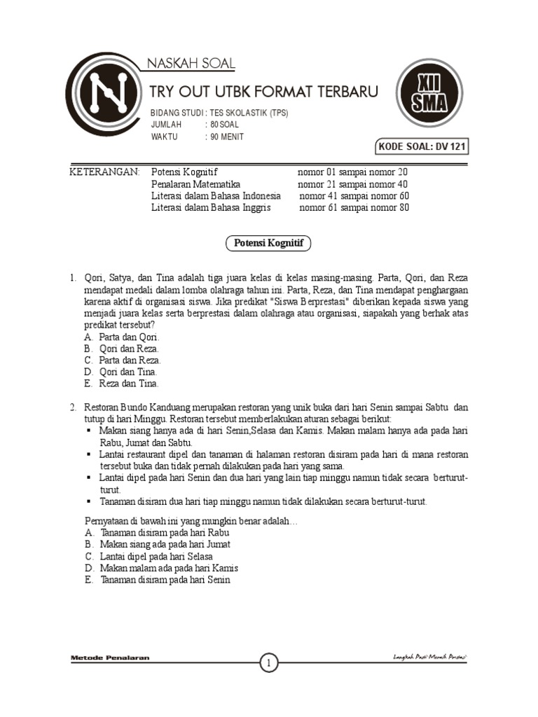 DV121 TS 2 Utbk TPS | PDF