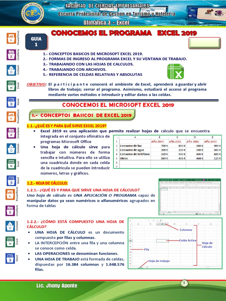 Nociones de Excel | PDF | Microsoft Excel | Hoja de cálculo