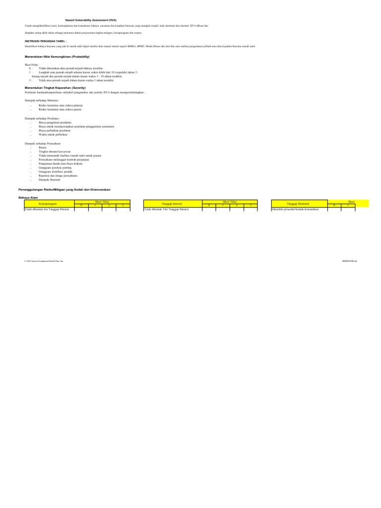 1 Hazard Vulnerability Assessment Hva | PDF