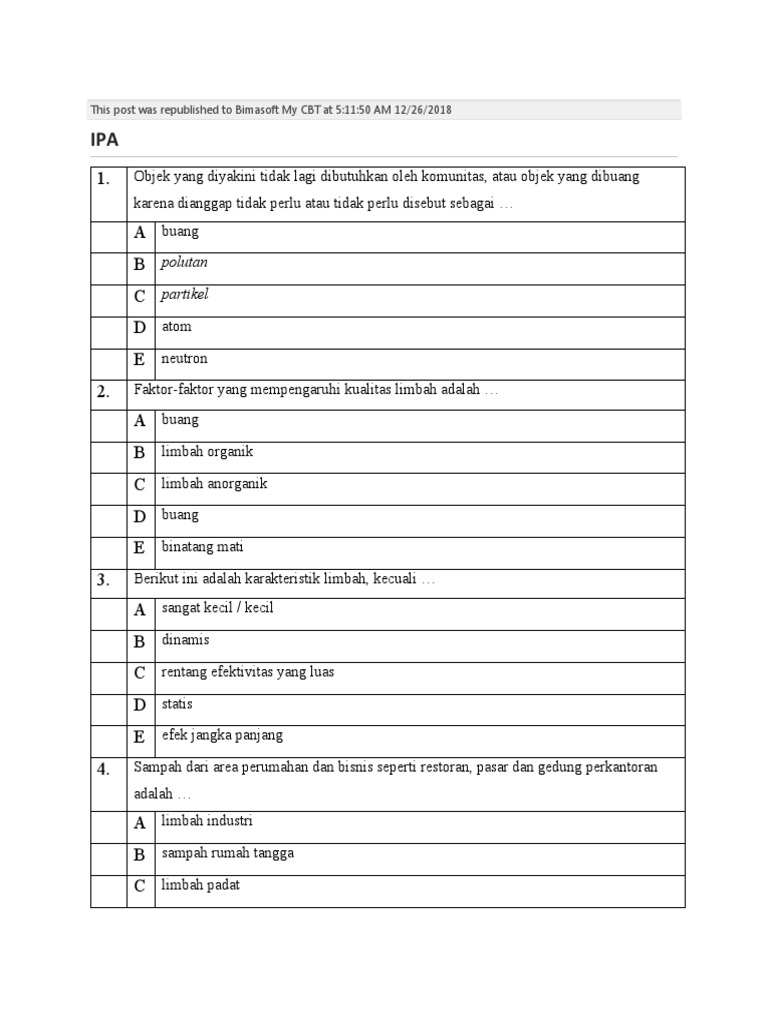 Soal Ipa X (Otkp) | PDF