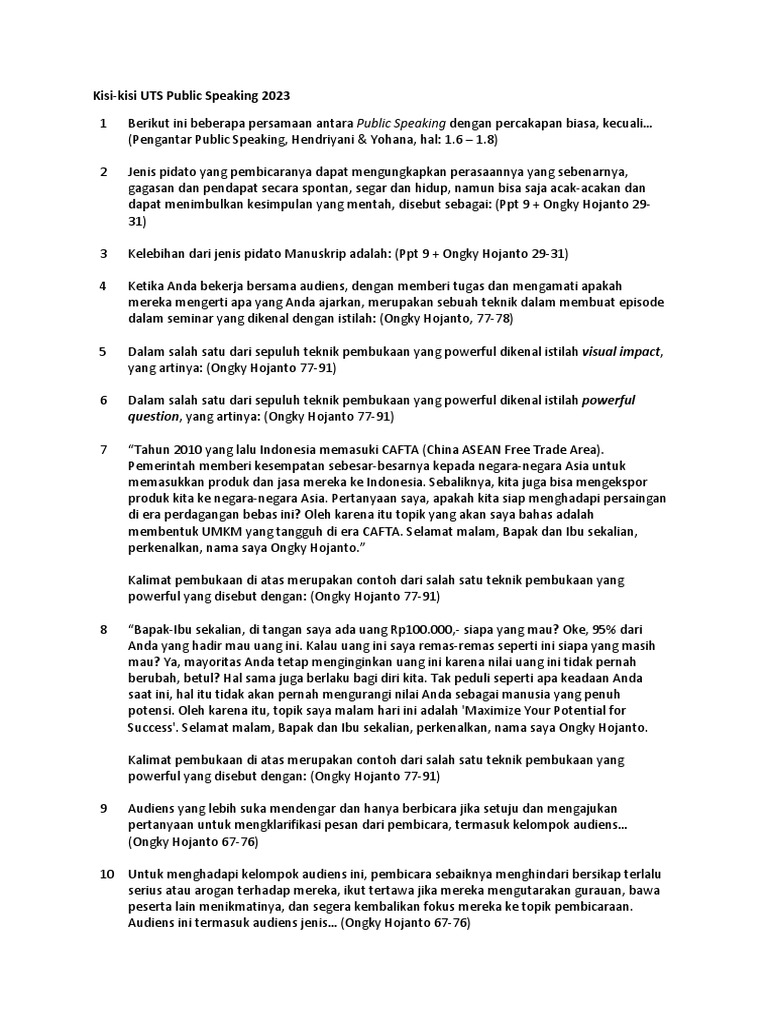 Kisi-Kisi UTS 2023 PDF | PDF | Ilmu Sosial