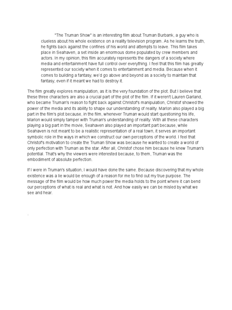 Truman Reaction Paper PDF | PDF