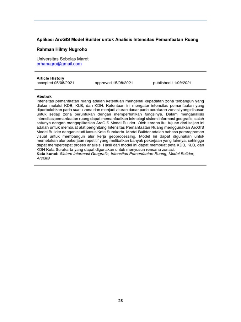 Aplikasi ArcGIS Model Builder Untuk Anal | PDF