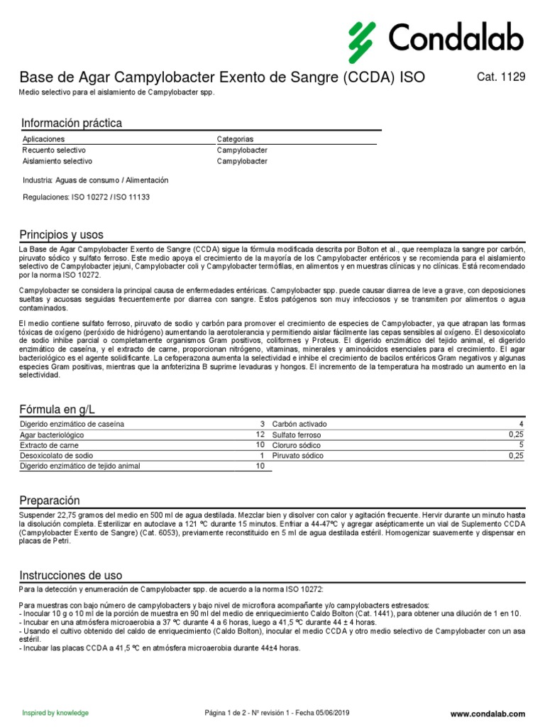 Medio CCDA para Aislamiento de Campylobacter | PDF | Microbiología ...