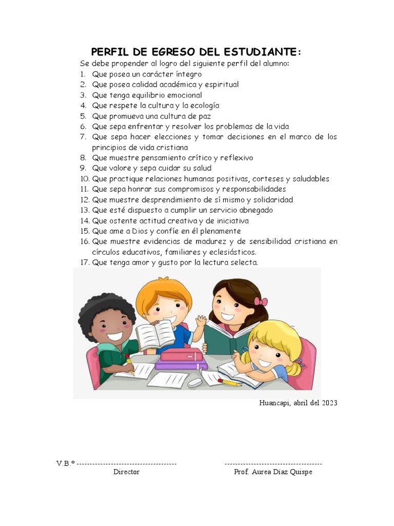 PERFIL DE EGRESO DEL ESTUDIANTE | PDF