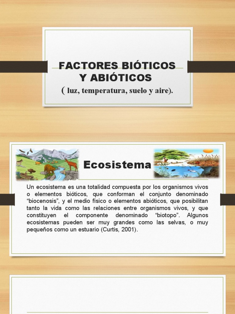Factores bióticos y abióticos: componentes clave de los ecosistemas | PDF