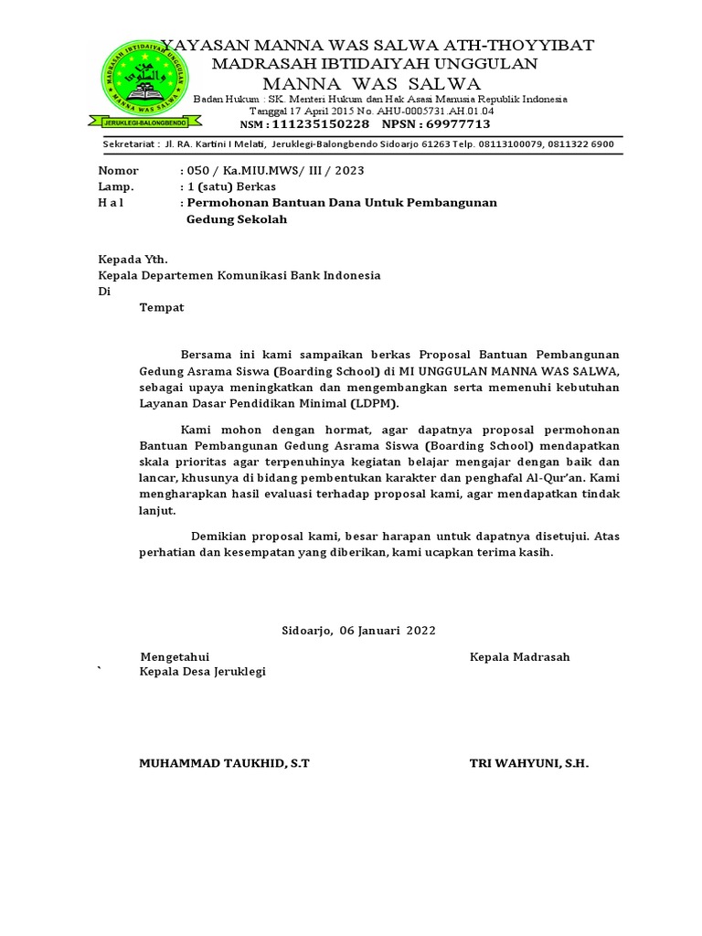 PROPOSAL MI Kepada BI | PDF