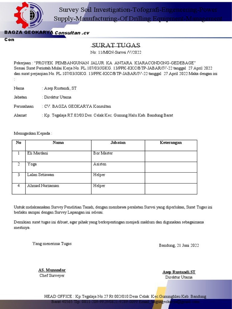 Proyek Survei Tanah KA Kiaracondong-Gedebage | PDF