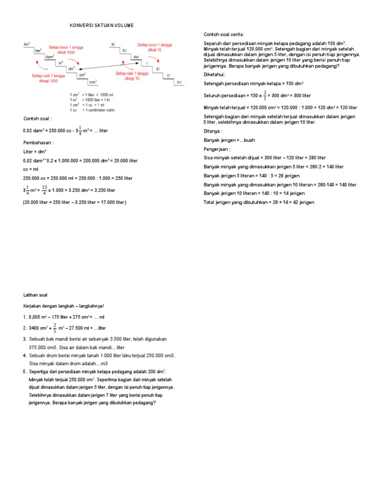 Konversi Satuan Volume | PDF