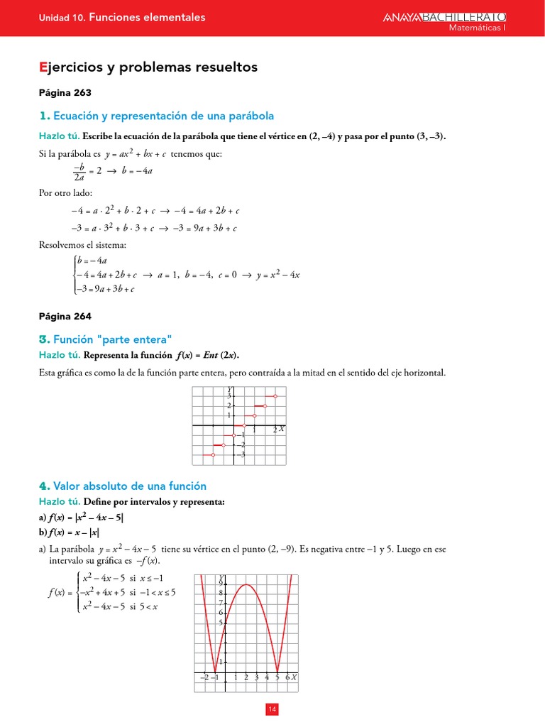 Ejercicios de Funciones Soluciones | PDF | Función (Matemáticas) | Ecuaciones