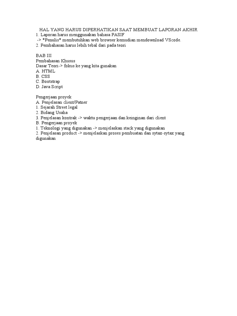 Hal Yang Harus Diperhatikan Saat Membuat Laporan A | PDF