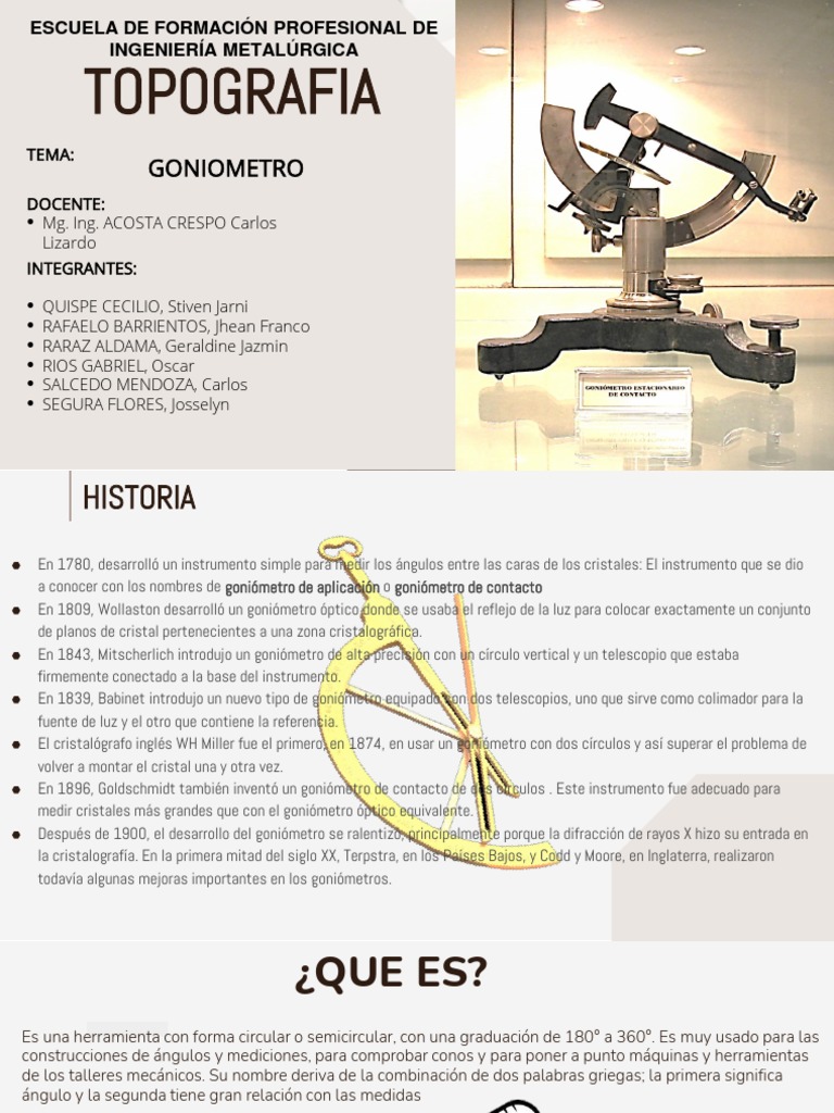 Goniometro PDF | PDF | Medición | Ángulo