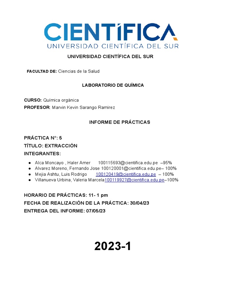 Práctica 05 - Extracción | PDF