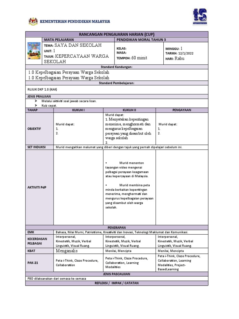 RPH Cup-P.moral THN 3 (Tapak) | PDF