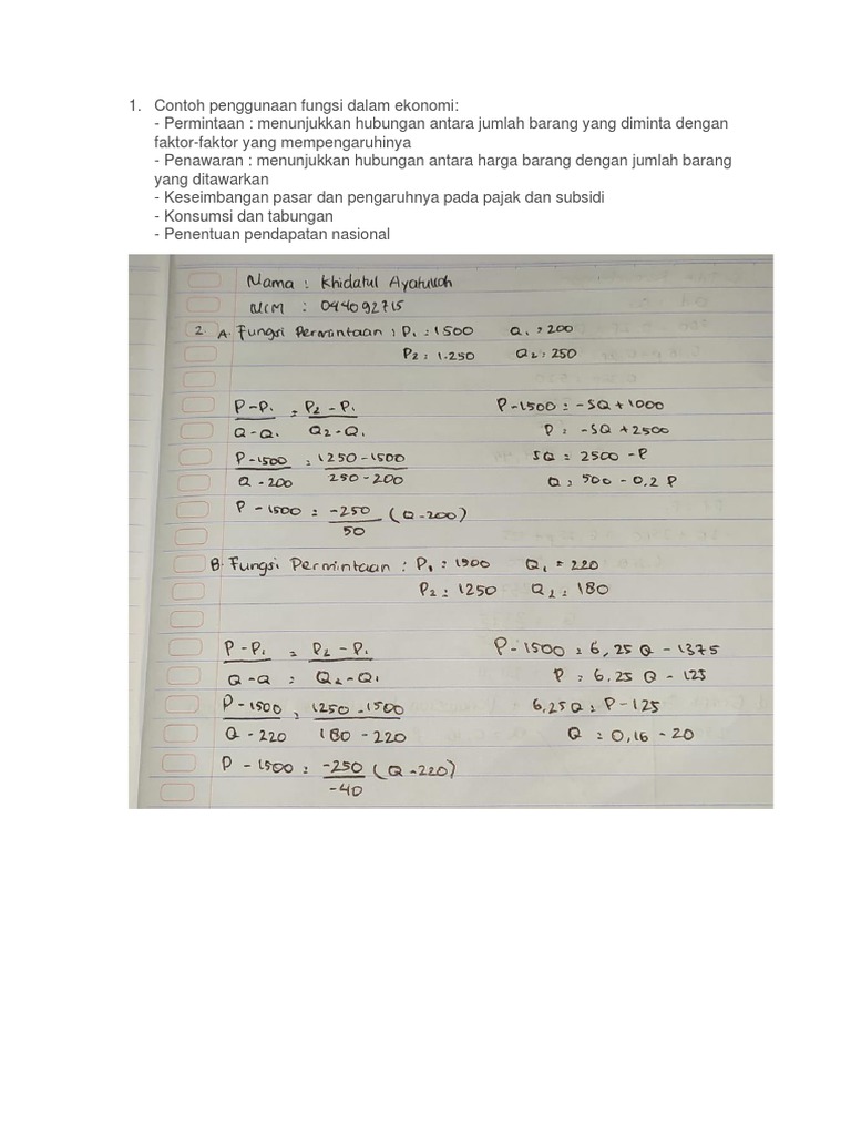 Diskusi 4 Matematika Ekonomi | PDF
