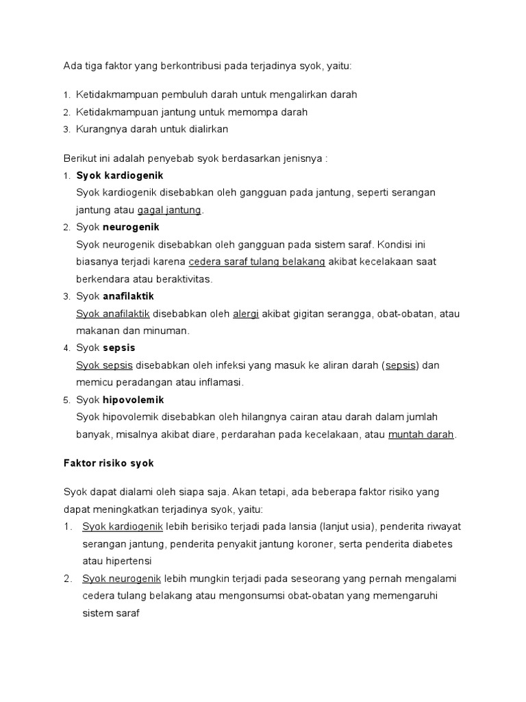 Jenis-Jenis Syok | PDF | Pengembangan Diri