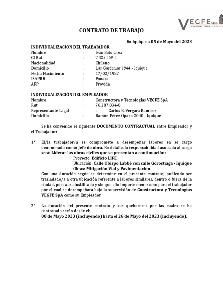 Formato contrato | PDF