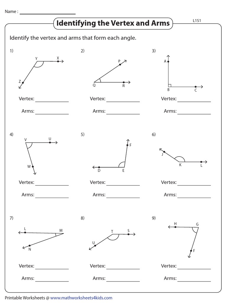 Identifying Angle Vertex and Arms | PDF