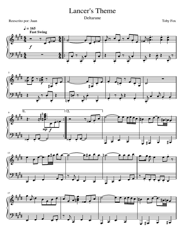 Lancer's Theme Partitura de Piano | PDF
