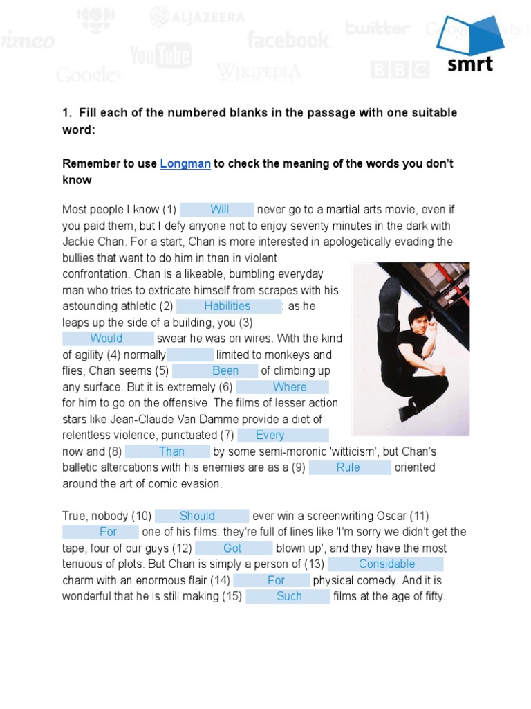 Copia de ENGL130 Use of English 11-5: Cloze Exercises PDF | PDF