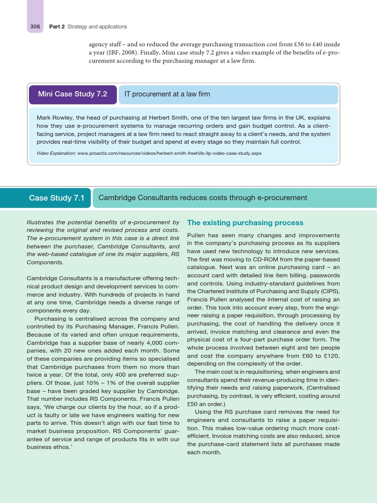Case Study 7. Cambridge Consultants Reduces Costs Through e Procurement ...