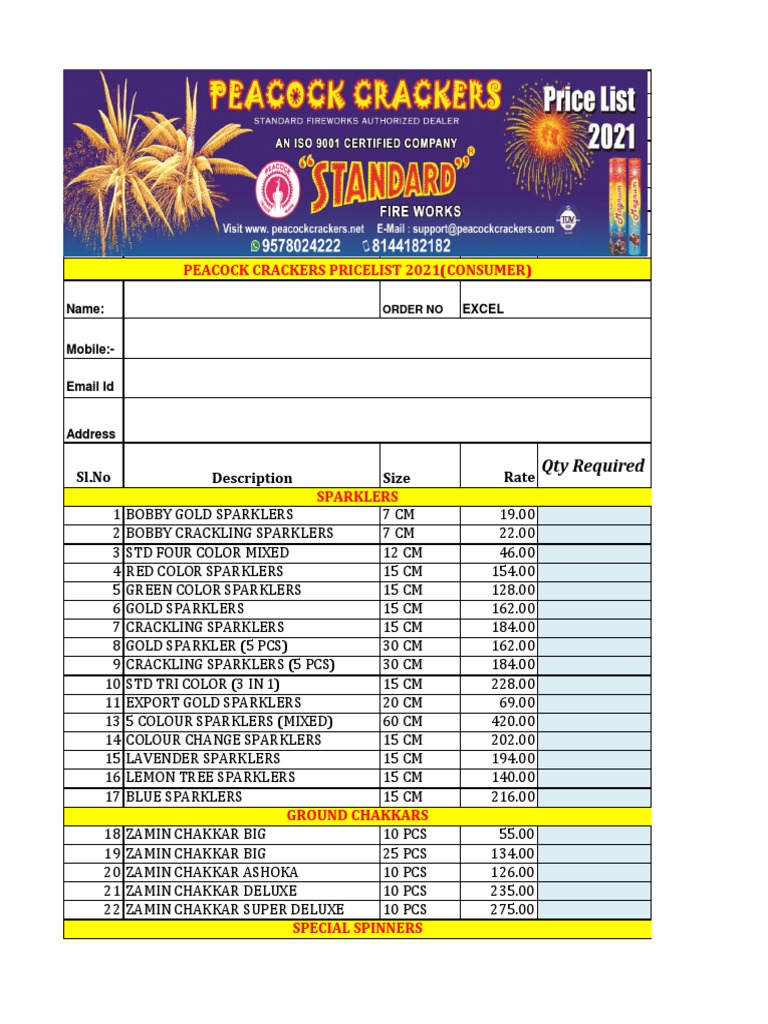 Peacock Crackers Pricelist 2021 | PDF | Color | Graphic Design