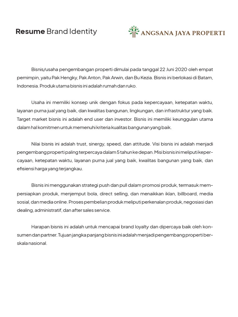 Identitas Merek Angsana Jaya Properti | PDF | Bisnis