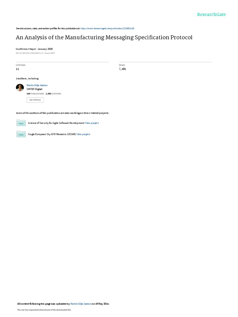An Analysis of The Manufacturing Messaging Specifi | PDF | Osi Model ...