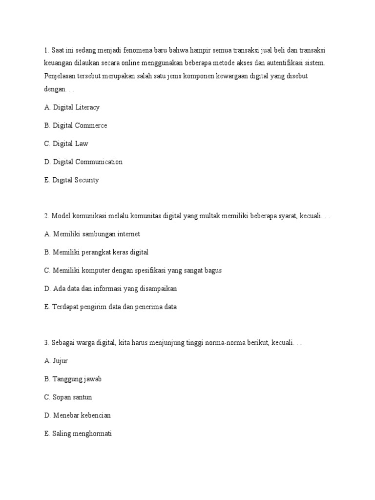 Norma Warga Digital Yang Harus Dijunjung Pdf Komputer
