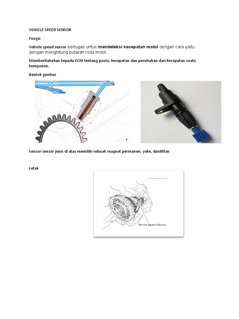 Vehicle Speed Sensor | PDF