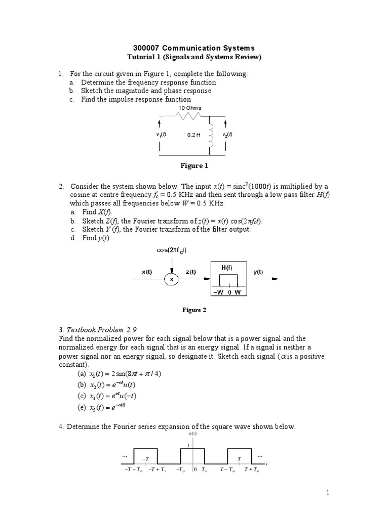 Tutorial 1 | PDF | Fourier Transform | Filter (Signal Processing) Tutorial 1 | PDF | Fourier Transform | Filter (Signal Processing)