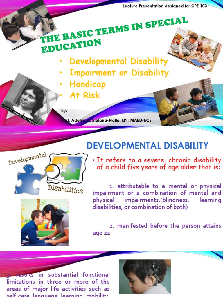 The Basic Terms in Special Education | PDF | Intellectual Disability ...