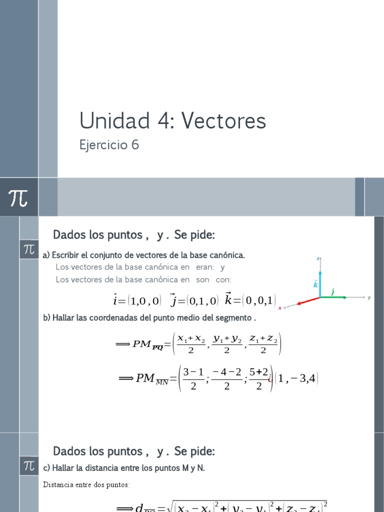 Ejercicio 6 - Vectores | PDF | Vector Euclidiano | Geometría algebraica