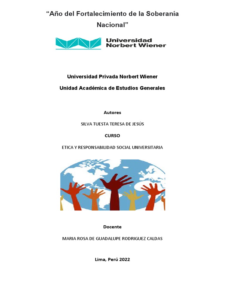 Tareas N°1 Ética y RSU - SILVA TUESTA TERESA | Descargar gratis PDF | Moralidad | Comportamiento