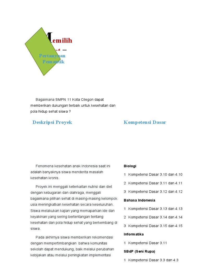 Contoh LK Projek Based Learning | PDF