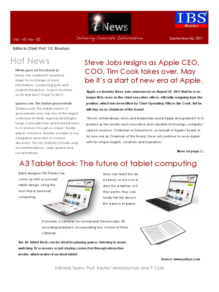 Inews Vol1 No2 | PDF | Apple Inc. | Chief Operating Officer