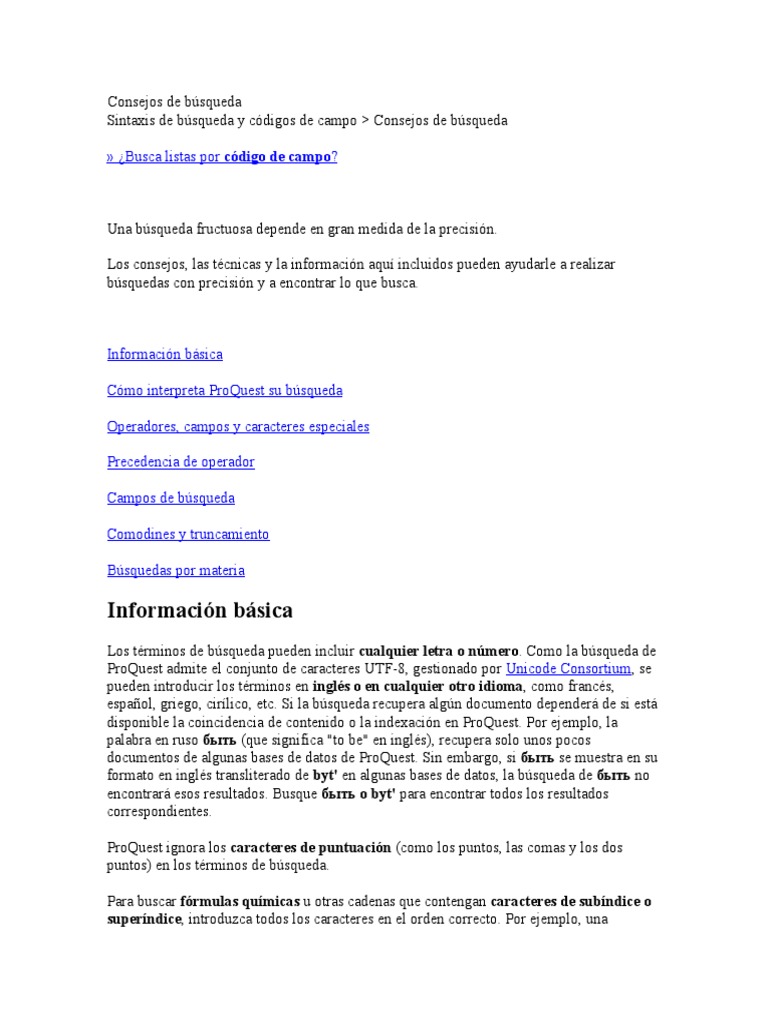 Búsqueda Avanzada en PROQUEST | PDF | Lingüística | Escritura