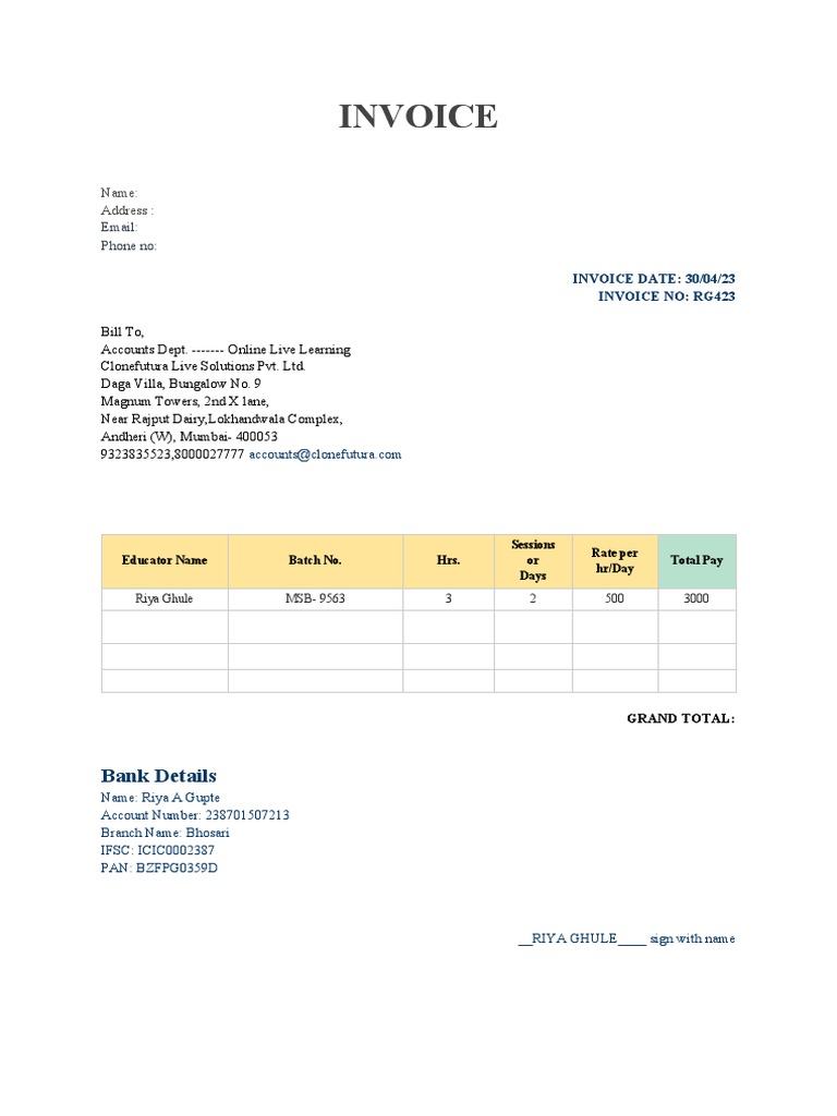 Sample - Invoice 123 | PDF