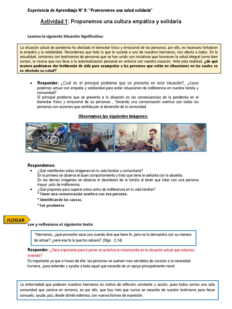 Proponemos una cultura empática y solidaria | PDF | Sicología