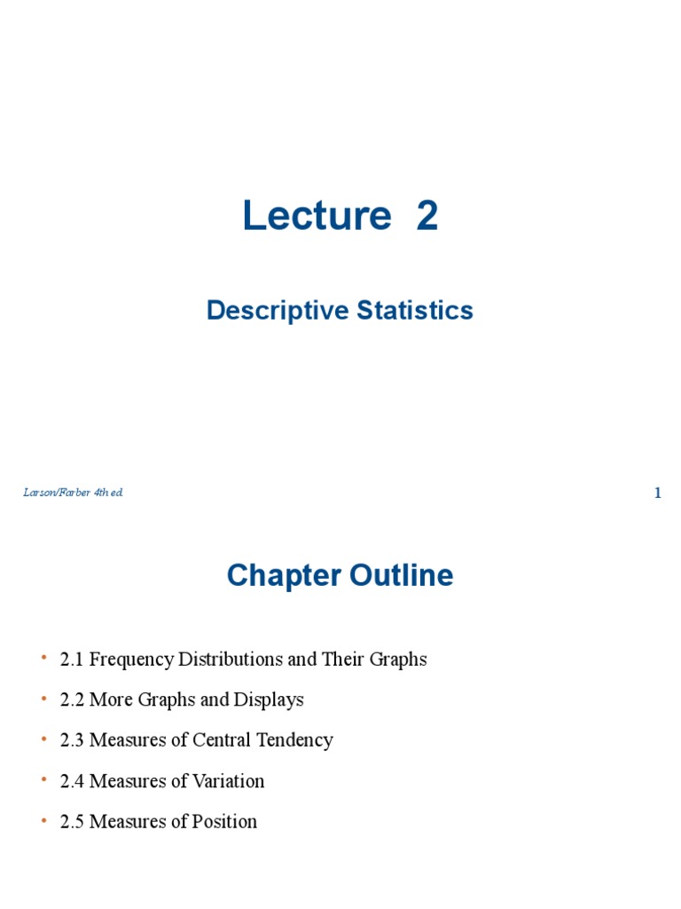 Descriptive Statistics: Frequency Distributions | PDF | Mean | Mode ...