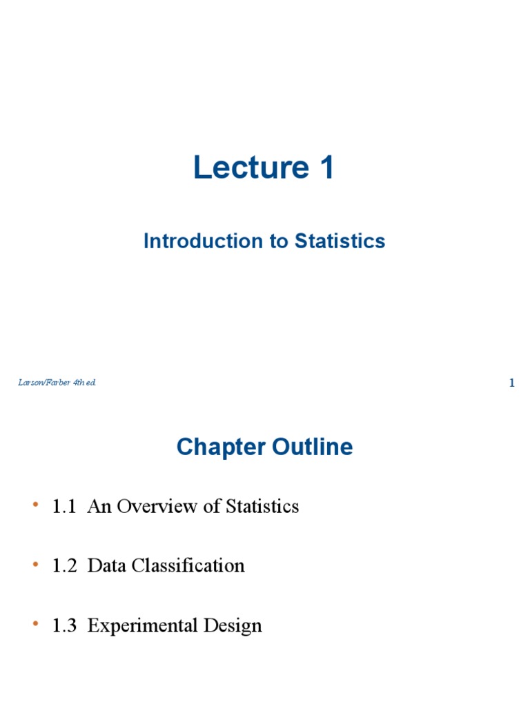 Lecture Slides 1 Introduction | PDF | Level Of Measurement | Statistics
