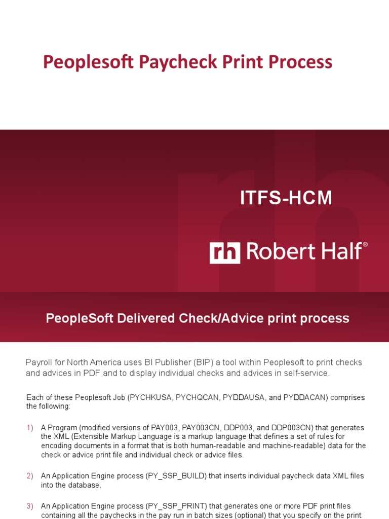 Peoplesoft Paycheck Print Process | PDF | Computing | Computer Data
