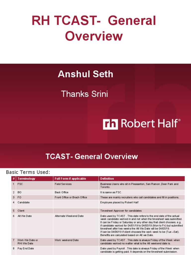 Tcast Overview Basics | PDF | Employment | Temporary Work