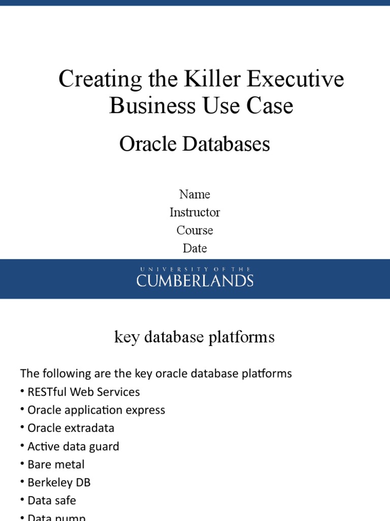 Killer Presentations 1 | PDF | Databases | Oracle Database